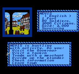 Screenshot of Sid Meier's Pirates! (NES, 1987) - MobyGames