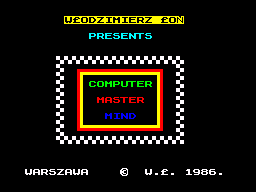 Screenshot of Computer Master Mind (ZX Spectrum, 1986) - MobyGames