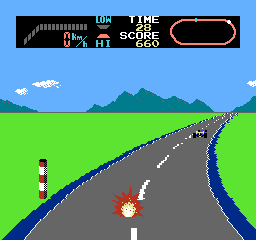 Screenshot of F1 Race (NES, 1984) - MobyGames