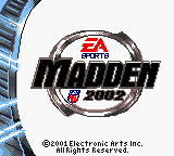 Screenshot of Madden NFL 2002 (Game Boy Color, 2001) - MobyGames