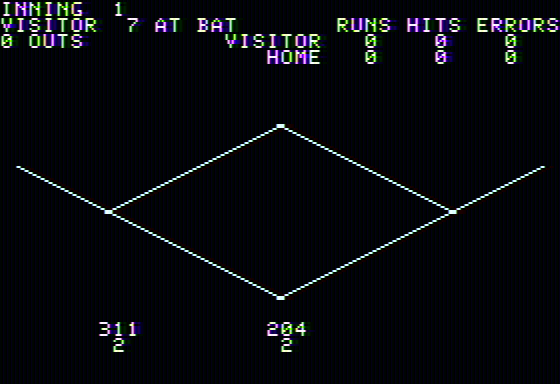 Screenshot of Computer Baseball Strategy (Apple II, 1982) - MobyGames