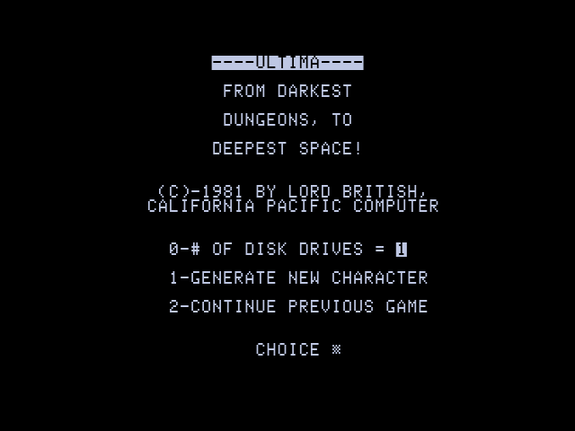 Screenshot of Ultima (Apple II, 1981) - MobyGames