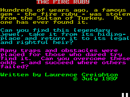 Screenshot of The Fire Ruby (ZX Spectrum, 1997) - MobyGames