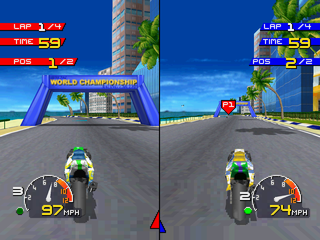 Screenshot of Moto Racer (PlayStation, 1997) - MobyGames
