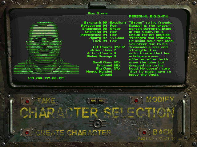 Screenshot of Fallout (Demo Version) (Windows, 1997) - MobyGames