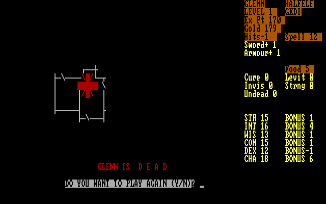 Screenshot of Karkoth's Keep (DOS, 1983) - MobyGames