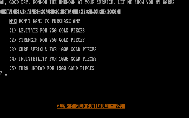 Screenshot of Karkoth's Keep (DOS, 1983) - MobyGames