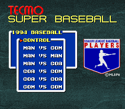Screenshot of Tecmo Super Baseball (SNES, 1994) - MobyGames