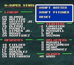 Screenshot of Tecmo Super Baseball (SNES, 1994) - MobyGames