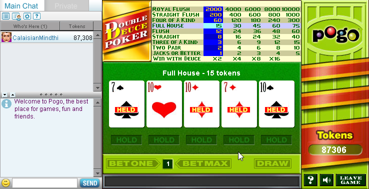 Screenshot of Double Deuce Poker (Browser, 2000) - MobyGames