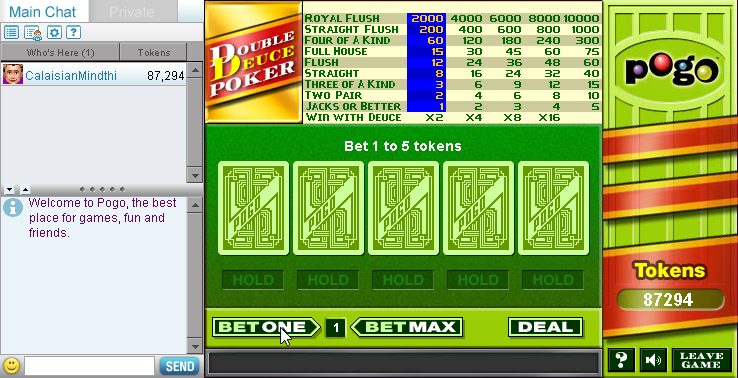 Screenshot of Double Deuce Poker (Browser, 2000) - MobyGames