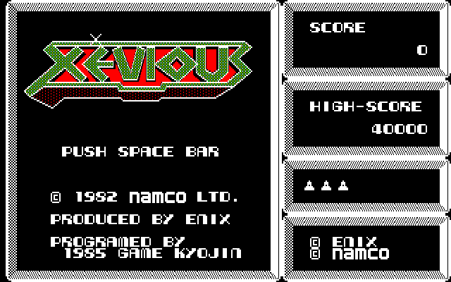 Screenshot of Xevious (PC-88, 1982) - MobyGames