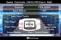 Screenshot of FIFA Soccer 2004 (Game Boy Advance, 2003) - MobyGames