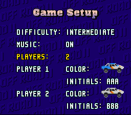 Screenshot of Super Off Road: The Baja (SNES, 1993) - MobyGames