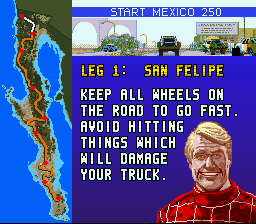 Screenshot of Super Off Road: The Baja (SNES, 1993) - MobyGames
