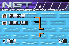 Screenshot of NGT: Next Generation Tennis (Game Boy Advance, 2002 ...