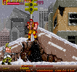Screenshot of Two Crude Dudes (Arcade, 1990) - MobyGames