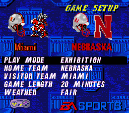 Screenshot of College Football USA 97 (SNES, 1996) - MobyGames