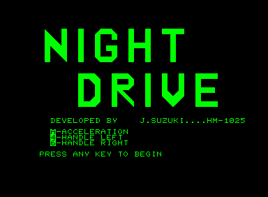Night Drive (1982) - MobyGames