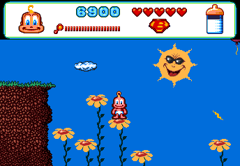 Screenshot of Baby Jo in: "Going Home" (TurboGrafx CD, 1991) - MobyGames