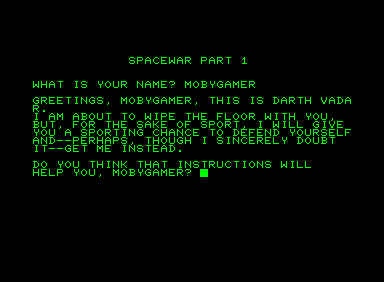 Screenshot of Star Wars (Commodore PET/CBM, 1978) - MobyGames