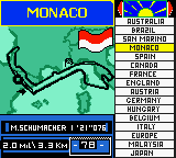 Screenshot of F1 Racing Championship (Game Boy Color, 2000) - MobyGames