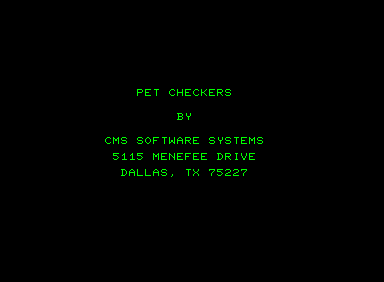 Screenshot of PET Checkers (Commodore PET/CBM, 1978) - MobyGames