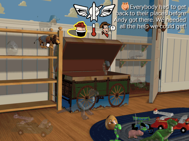 Screenshot of Disney's Animated Storybook: Toy Story (Windows 3.x, 1996 ...