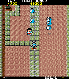 Screenshot of KiKi KaiKai (Arcade, 1986) - MobyGames