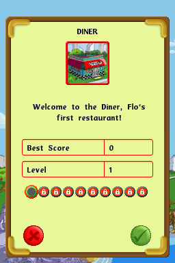 Screenshot of Diner Dash: Sizzle & Serve (Nintendo DS, 2007) - MobyGames