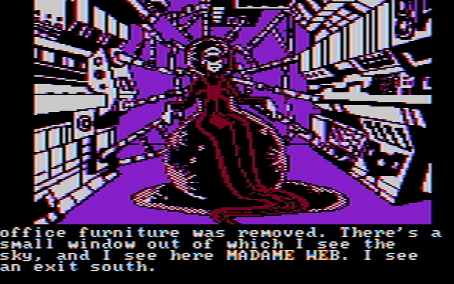 Screenshot of Spider-Man (DOS, 1984) - MobyGames