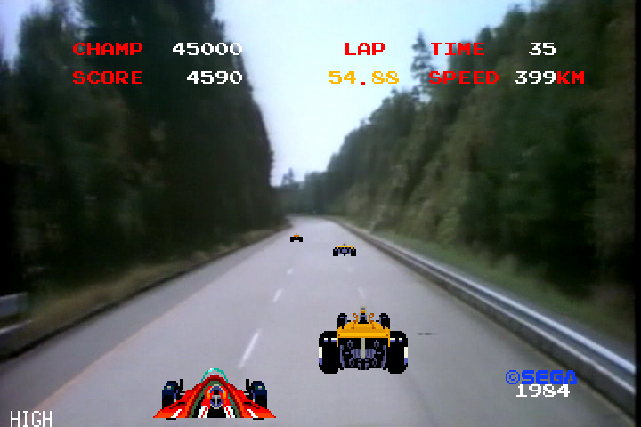 Screenshot of GP World (Arcade, 1984) - MobyGames