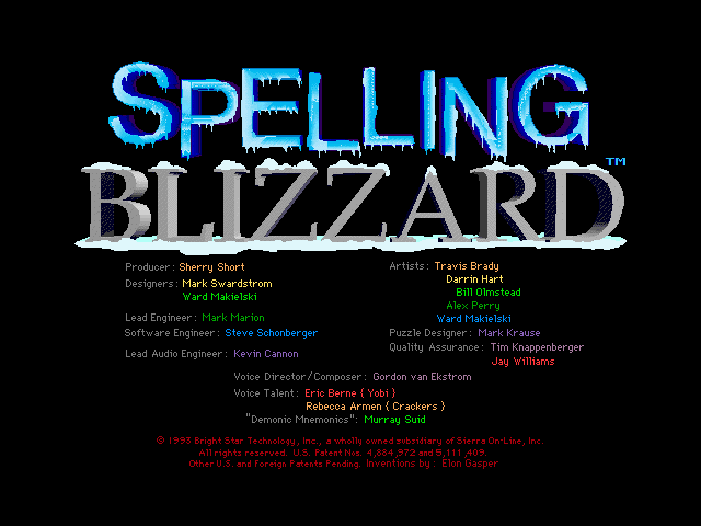 Screenshot of Spelling Blizzard (Windows 16-bit, 1994) - MobyGames