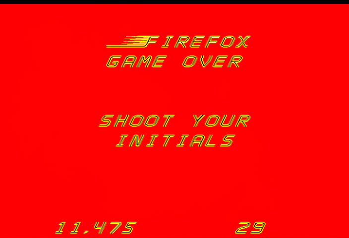 Screenshot of Firefox (Arcade, 1984) - MobyGames