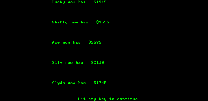 Screenshot of Draw Poker (DOS, 1981) - MobyGames