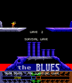 Screenshot of Joust 2: Survival of the Fittest (Arcade, 1986) - MobyGames