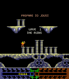 Screenshot of Joust 2: Survival Of The Fittest (Arcade, 1986) - MobyGames