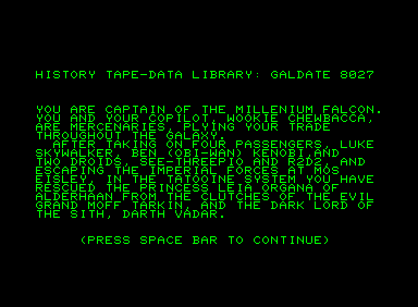 Screenshot of Star Wars (Commodore PET/CBM, 1978) - MobyGames