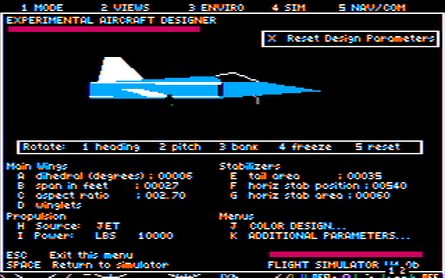 Screenshot of Microsoft Flight Simulator (v4.0) (DOS, 1989) - MobyGames