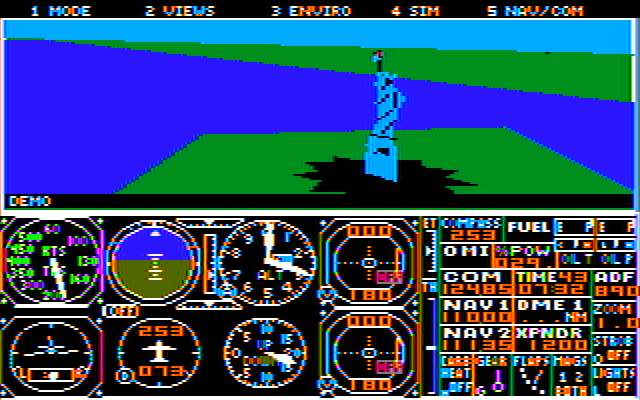 Screenshot of Microsoft Flight Simulator (v4.0) (DOS, 1989) - MobyGames