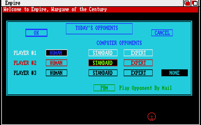 Screenshot of Empire: Wargame of the Century (Amiga, 1987) - MobyGames