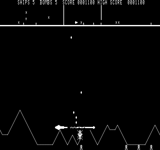 Screenshot of Defender (Exidy Sorcerer, 1982) - MobyGames