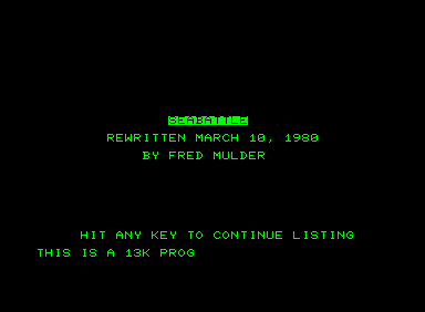 Screenshot of Seabattle (Commodore PET/CBM, 1979) - MobyGames
