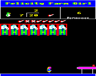 Screenshot of Felicity Farm Girl (Electron, 1984) - MobyGames