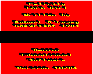 Felicity Farm Girl (1984) - MobyGames