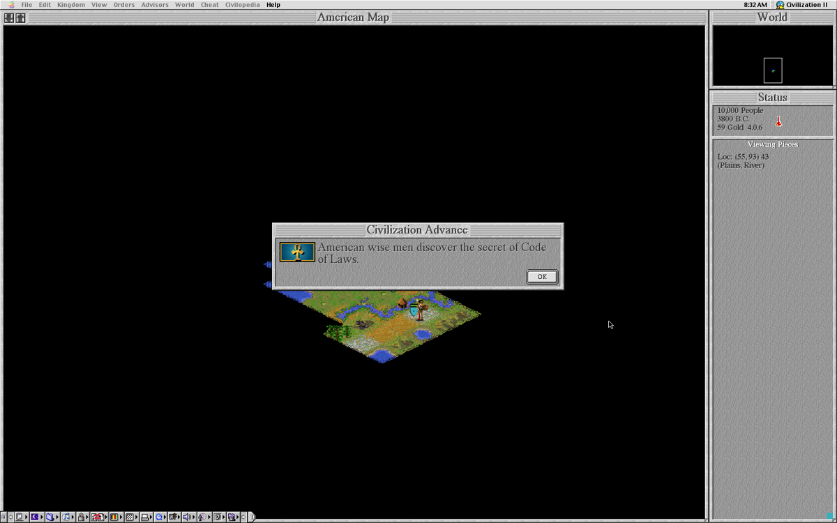 Screenshot of Sid Meier's Civilization II (Macintosh, 1996) - MobyGames