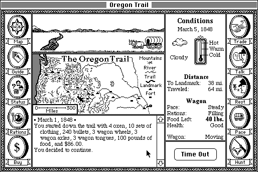 Screenshot of The Oregon Trail (Macintosh, 1985) - MobyGames
