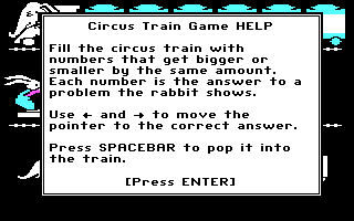 Screenshot of Math Rabbit (DOS, 1986) - MobyGames