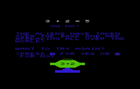 Screenshot of Invaders Addition (VIC-20, 1982) - MobyGames