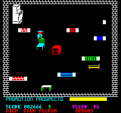 Screenshot of Trouble in Store (Oric, 1984) - MobyGames